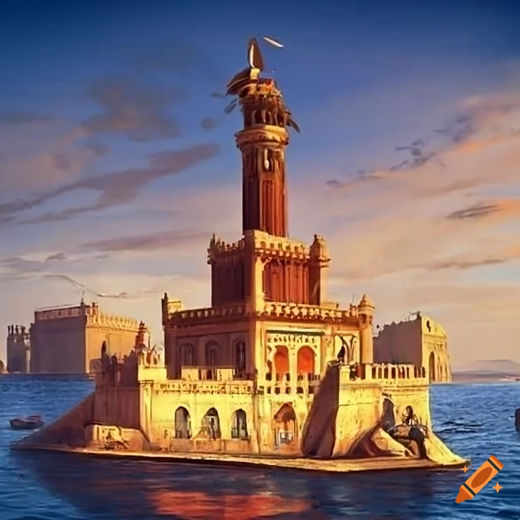 Pharos of alexandria on Craiyon