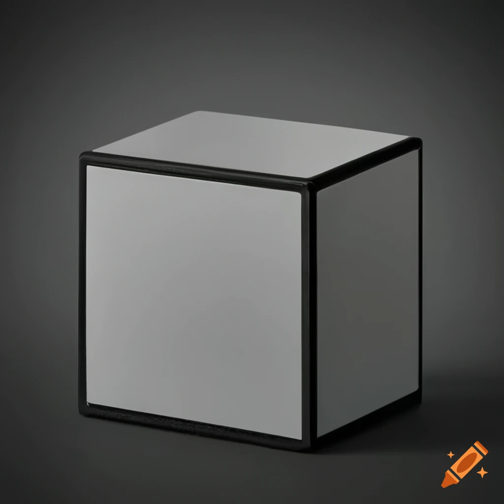 4d cube depicted in black and white on a white background on Craiyon