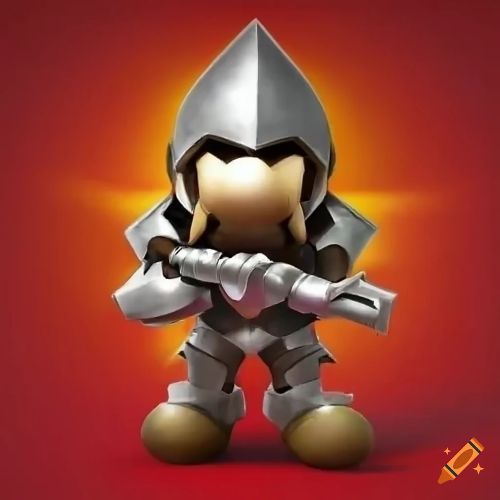 Mario as a knight in shining armor on Craiyon