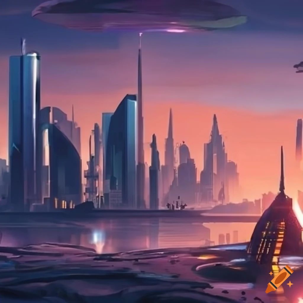Futuristic cityscape