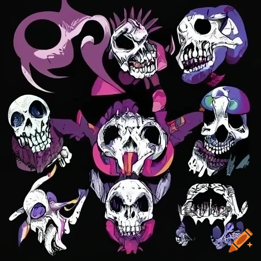 Art of a pokemon skull mix in manga style