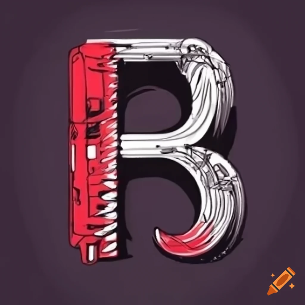 Red letter b with a gaming aesthetic