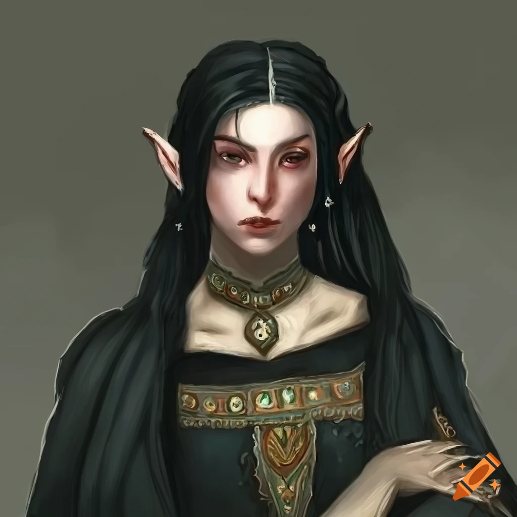 Renaissance painting of a seductive female Jewish elf on Craiyon