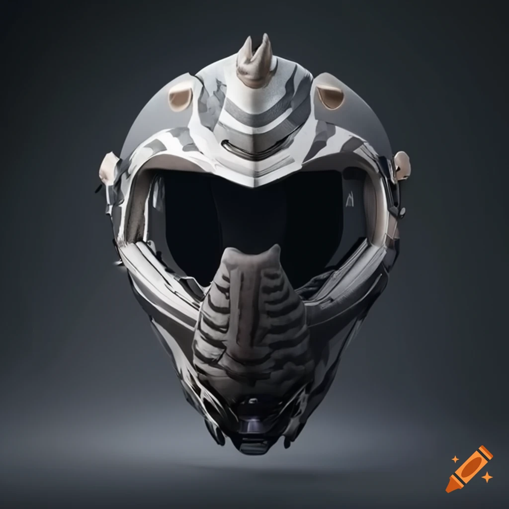 Helmet with rhino-inspired design on Craiyon