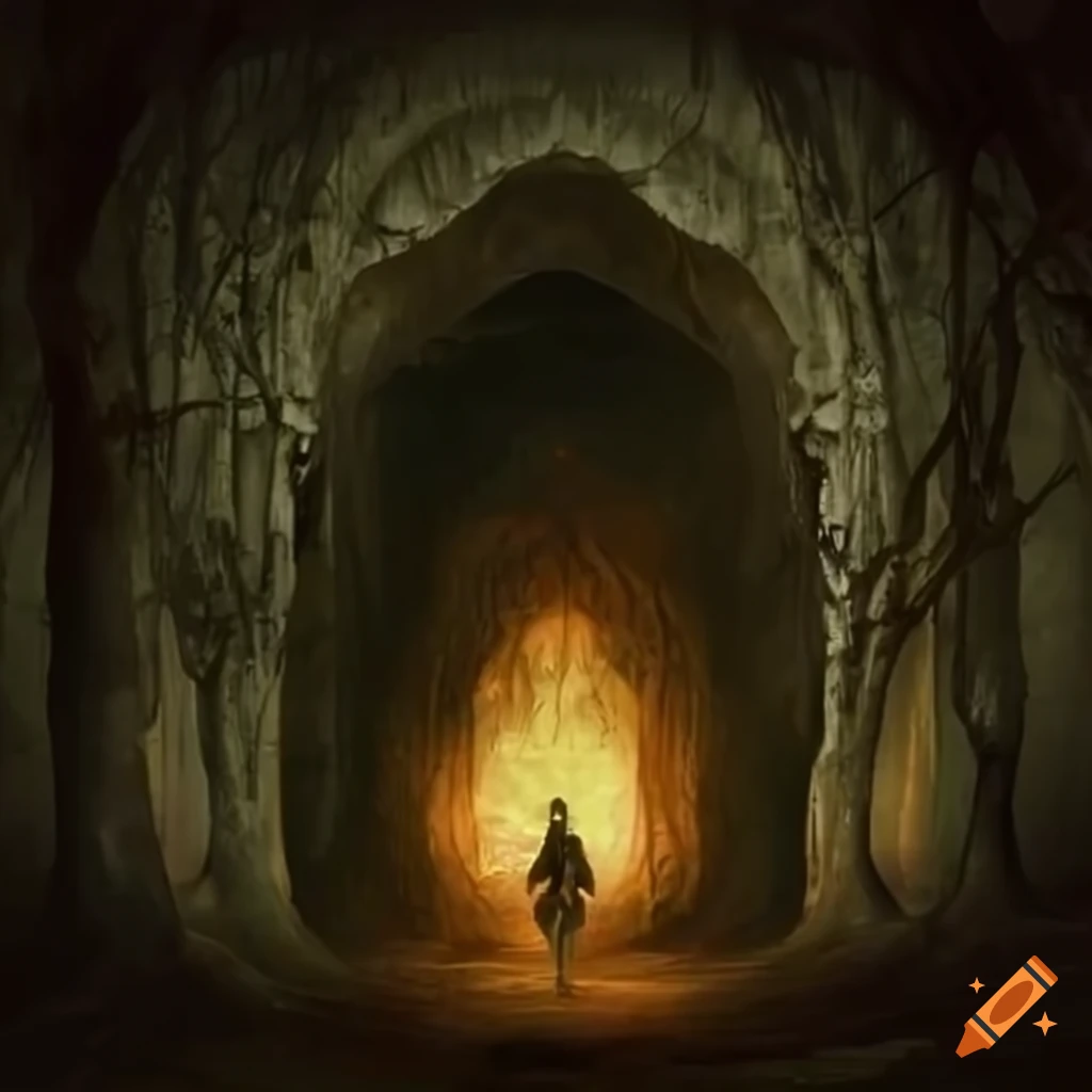 Image of an eerie undead crypt in the forest