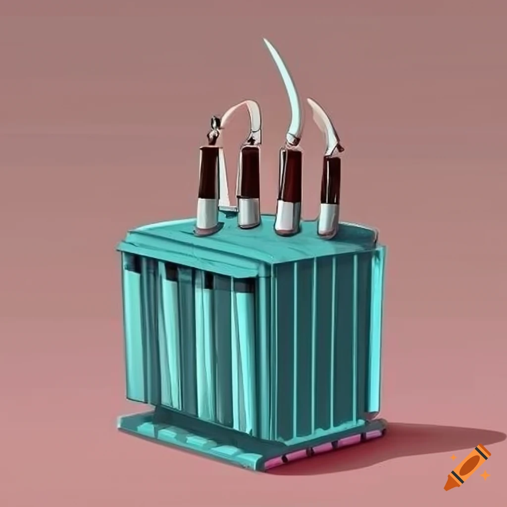 Cartoon style power transformer box with g&w logo