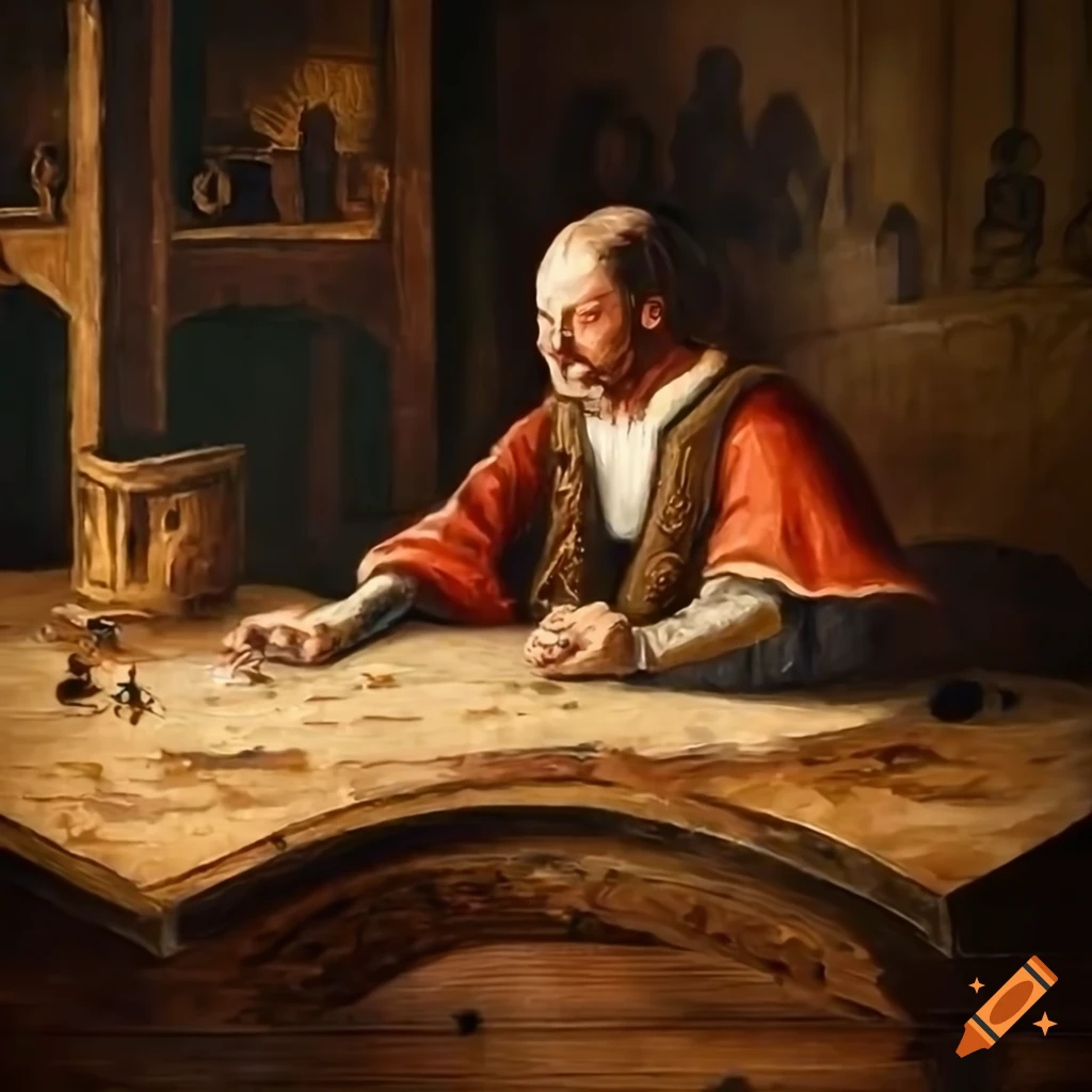 Renaissance style drawing of a carpenter at work on Craiyon