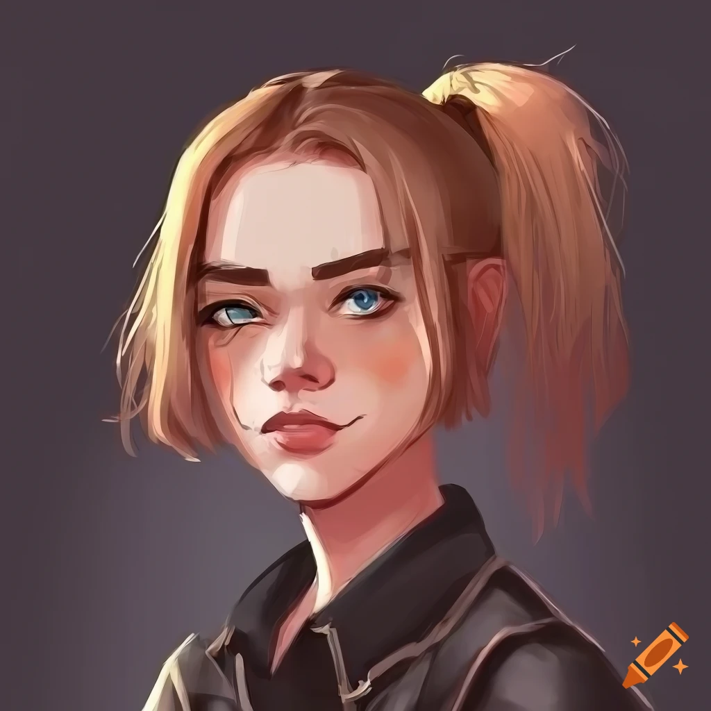 Digital art portrait of a mechanic with light brown hair