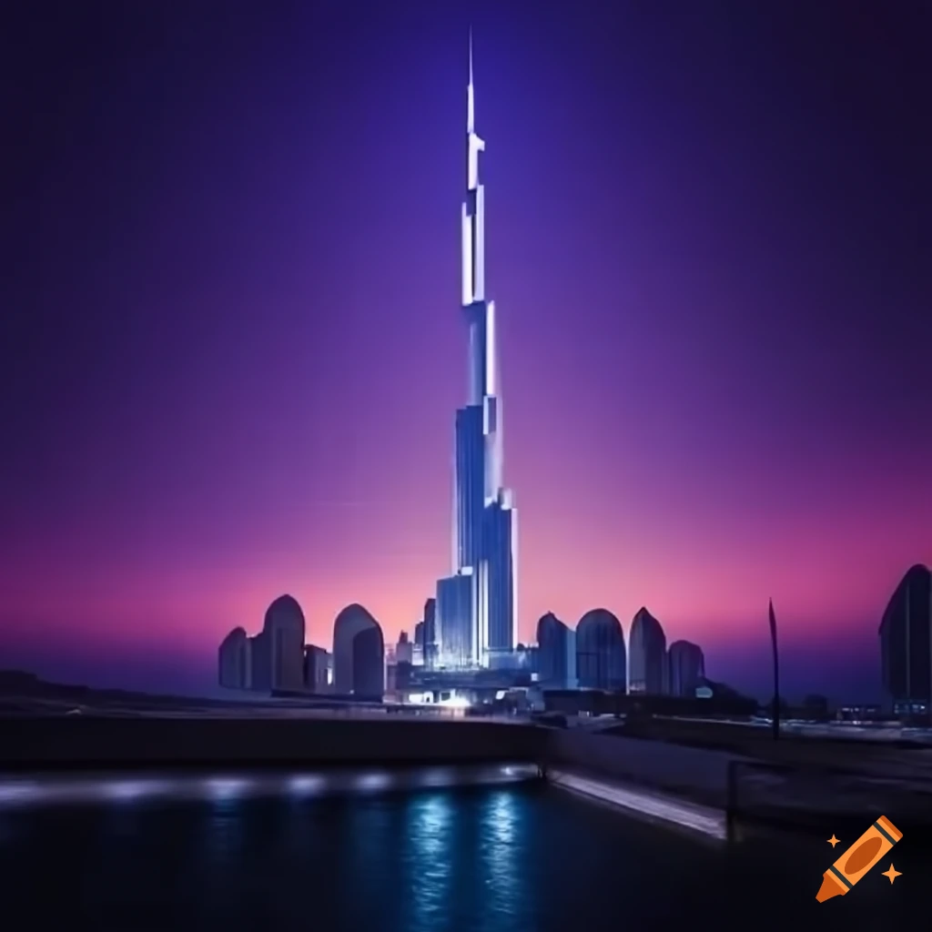 Cartoon depiction of burj al arab on Craiyon