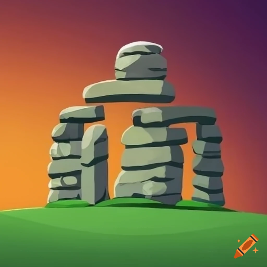 Stone henge structure like in angry birds on Craiyon