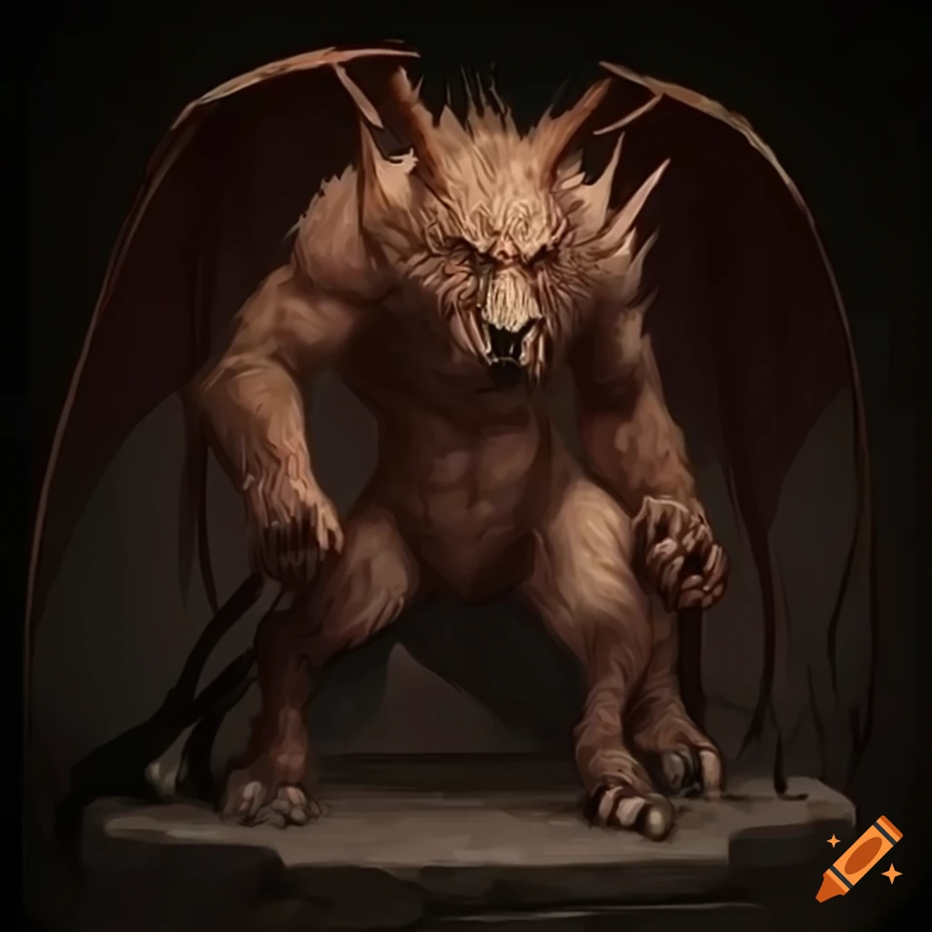 Artwork of a humanoid manticore