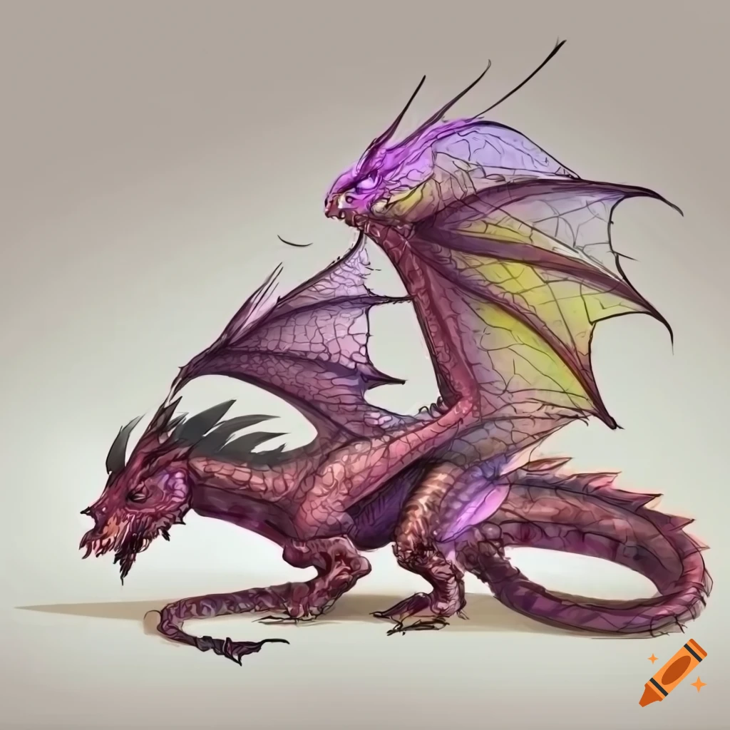 Dragon concept designs, full body, side view on Craiyon