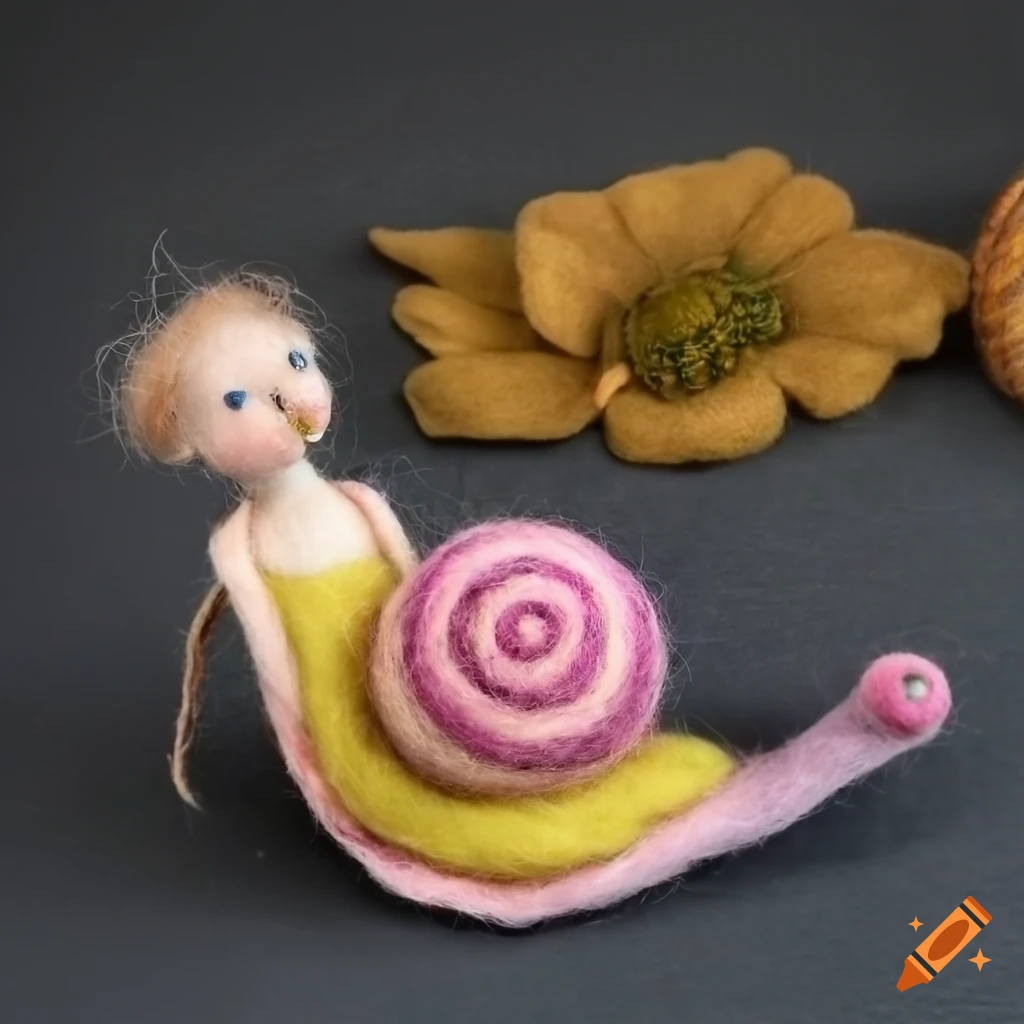 Whimsical sculpture of a girl with snail shell on Craiyon