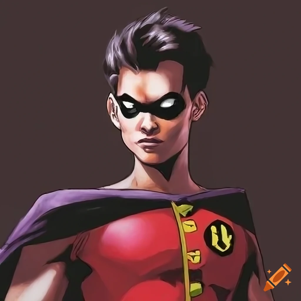 Robin from teen titans in alex ross art style on Craiyon