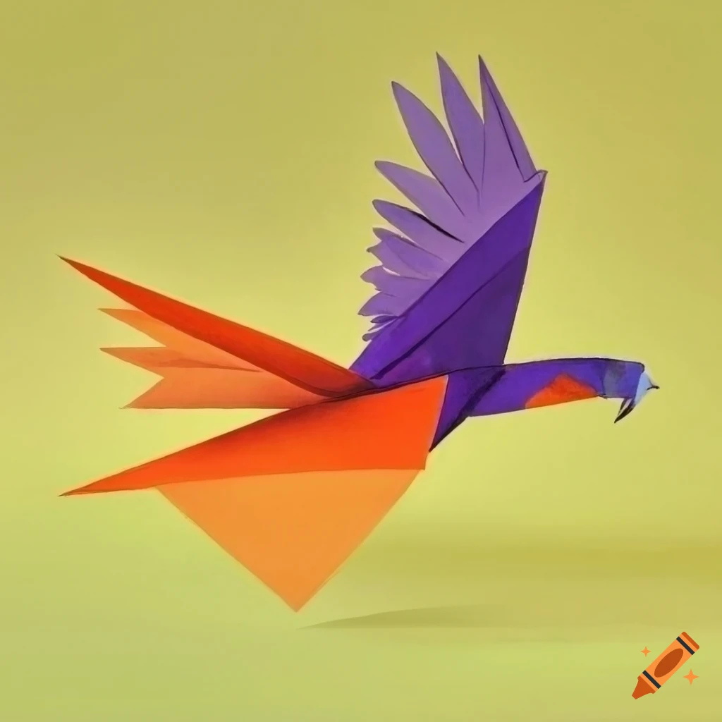 Origami magpie sculpture on Craiyon