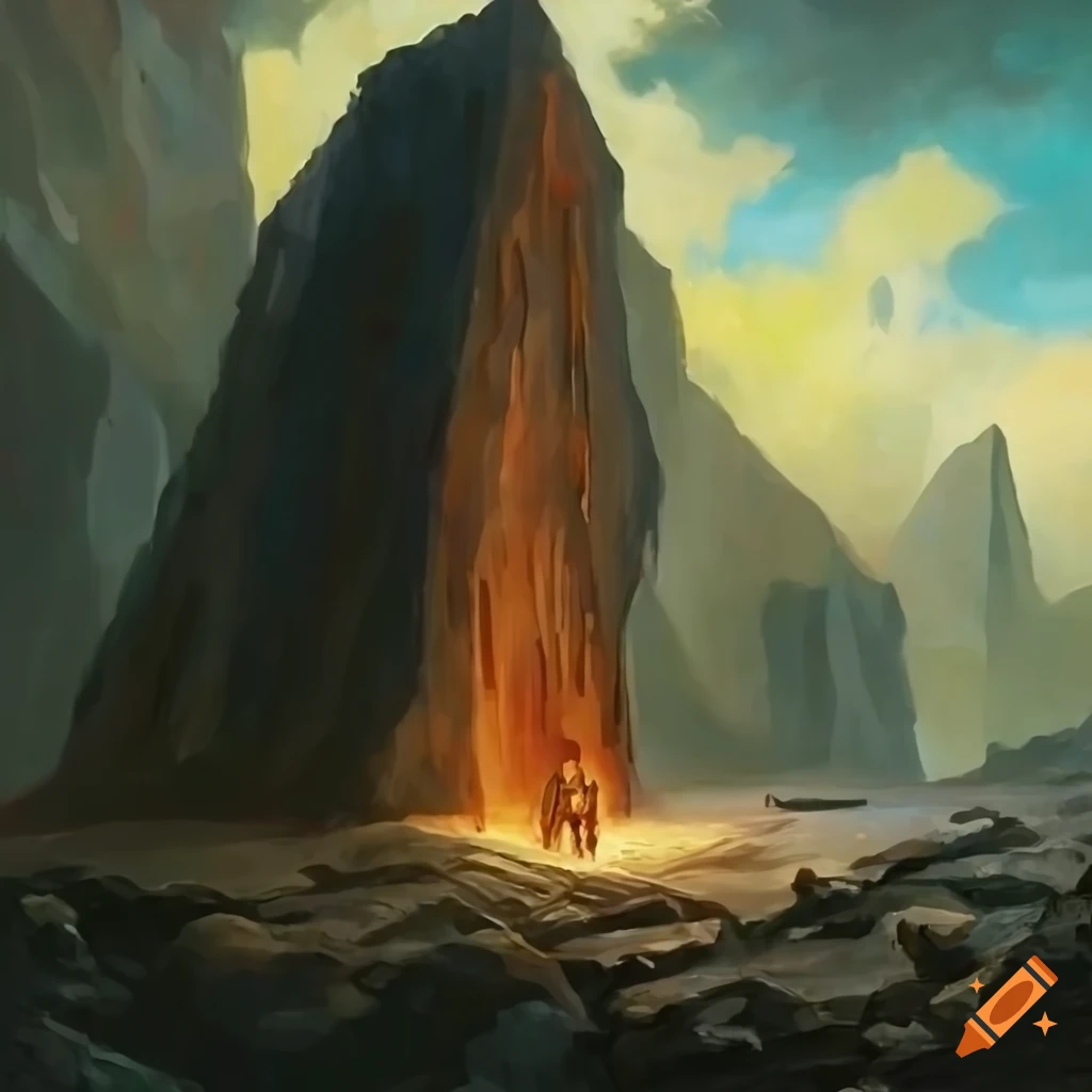 Inside moolok's cave in a fantasy setting on Craiyon