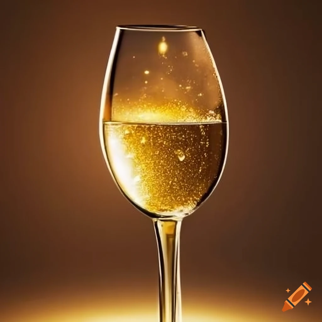 Golden moon shaped like a champagne glass