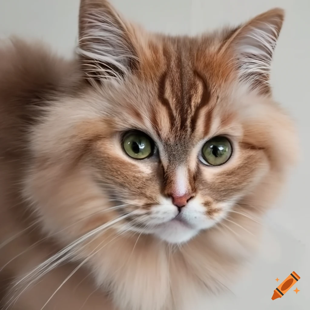 Monochrome image of a glamorous fluffy cat on Craiyon