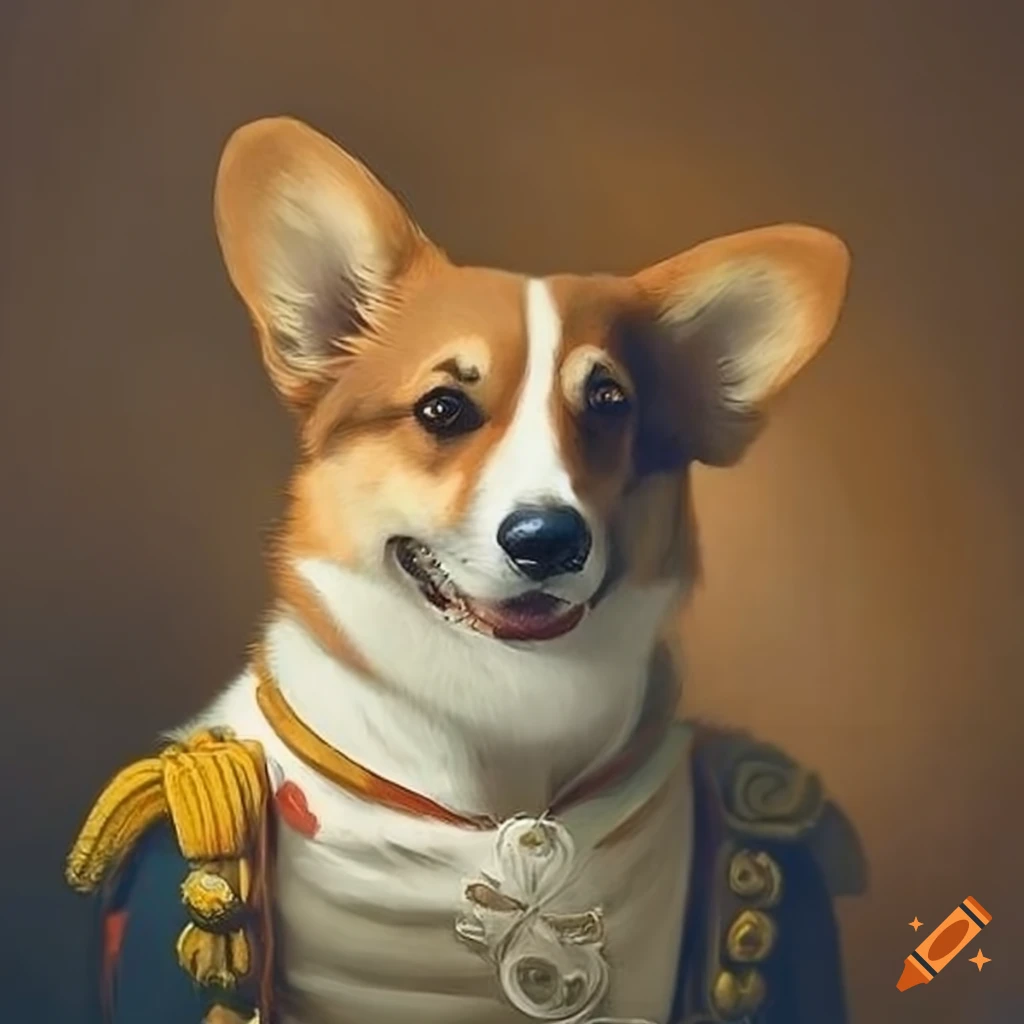 Corgi dressed as napoleon