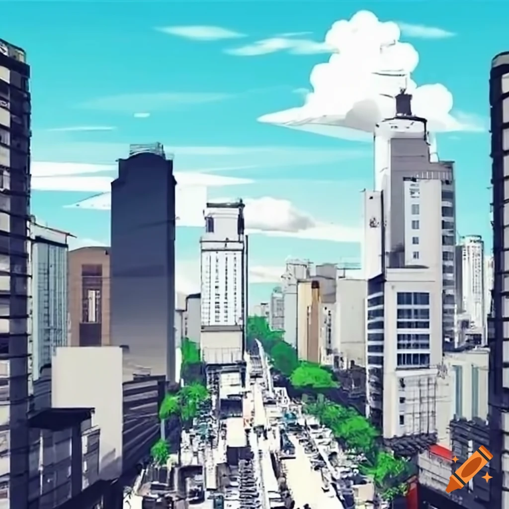 Anime-style depiction of sao paulo city