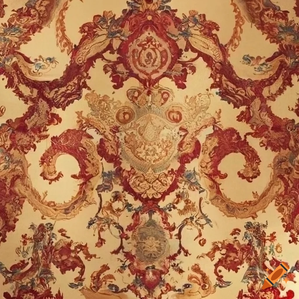 Vintage antique wallpaper pattern on Craiyon