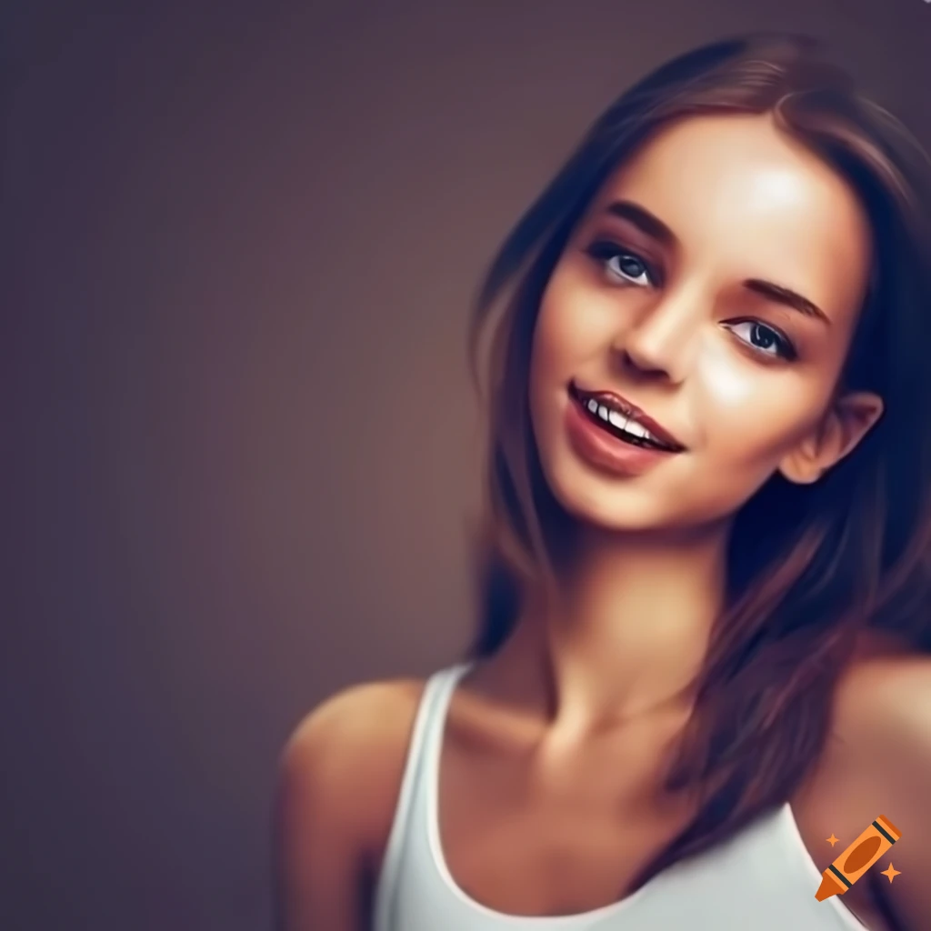 Portrait of a beautiful woman with a slight smile on Craiyon