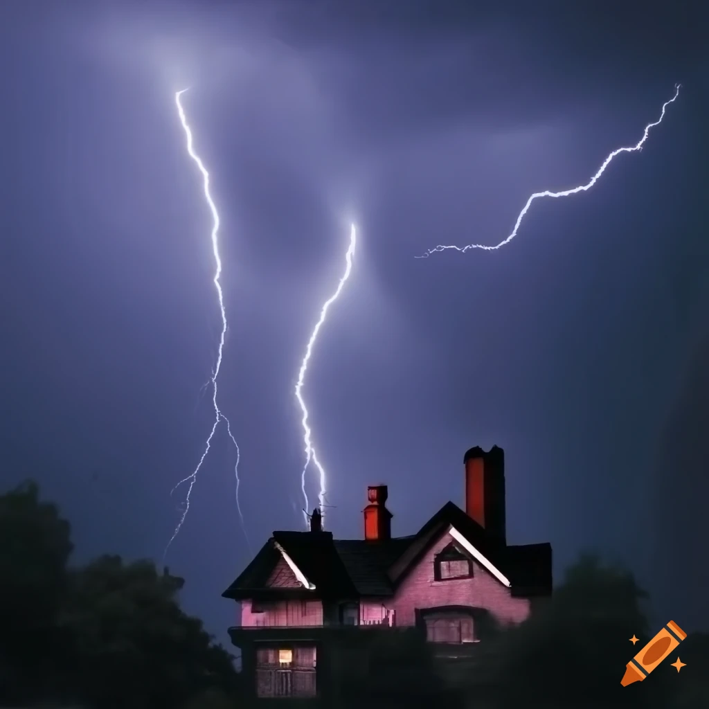 Image of a suburban house during a storm
