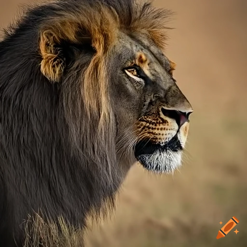 Black lion in the Serengeti on Craiyon