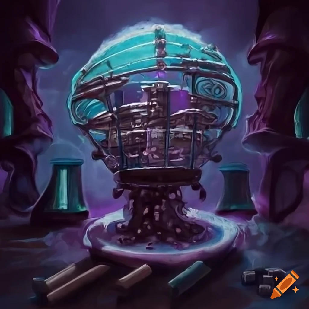 Fantasy-themed laboratory machine on Craiyon