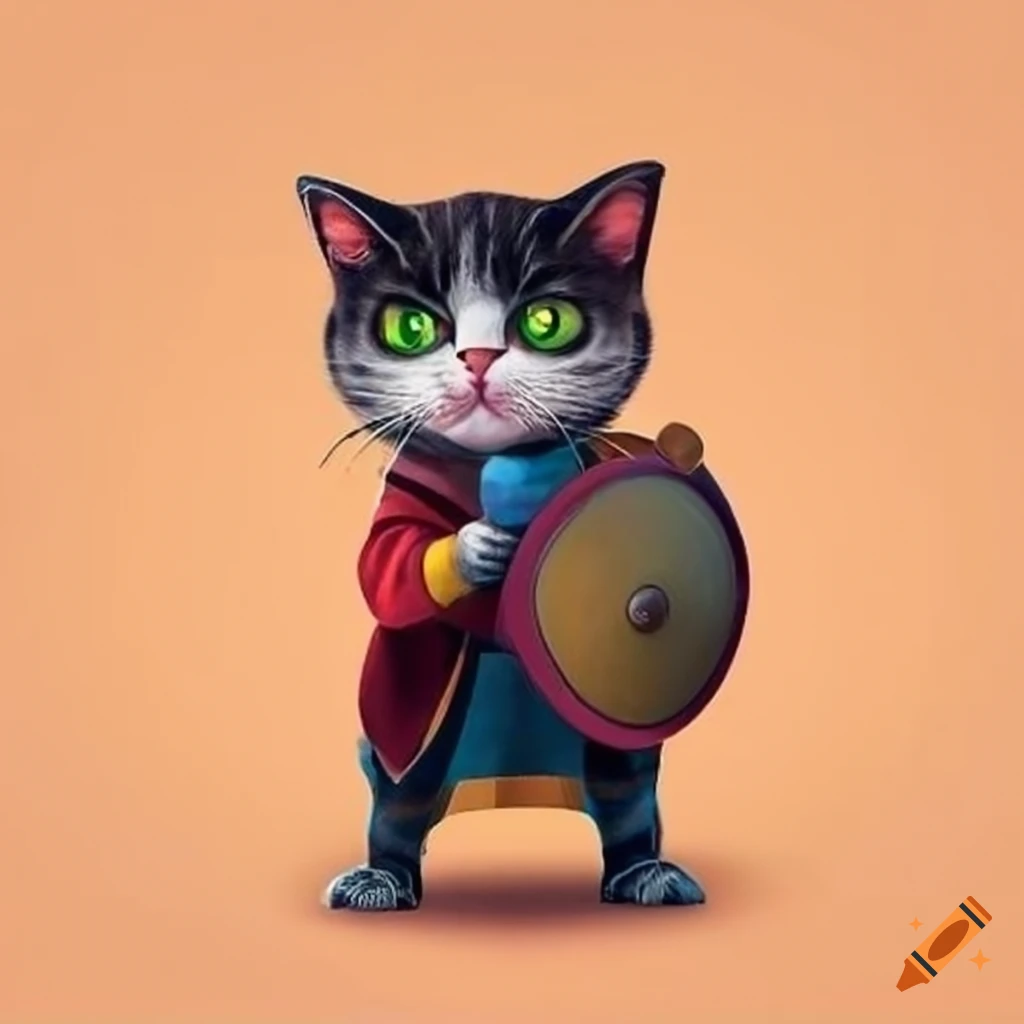 Cat with a shield