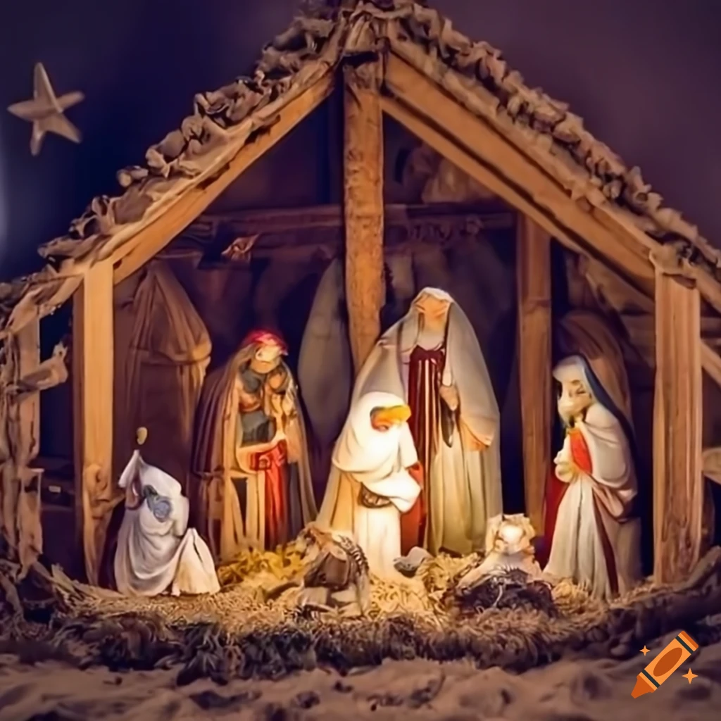 Christmas nativity scene with jesus on Craiyon