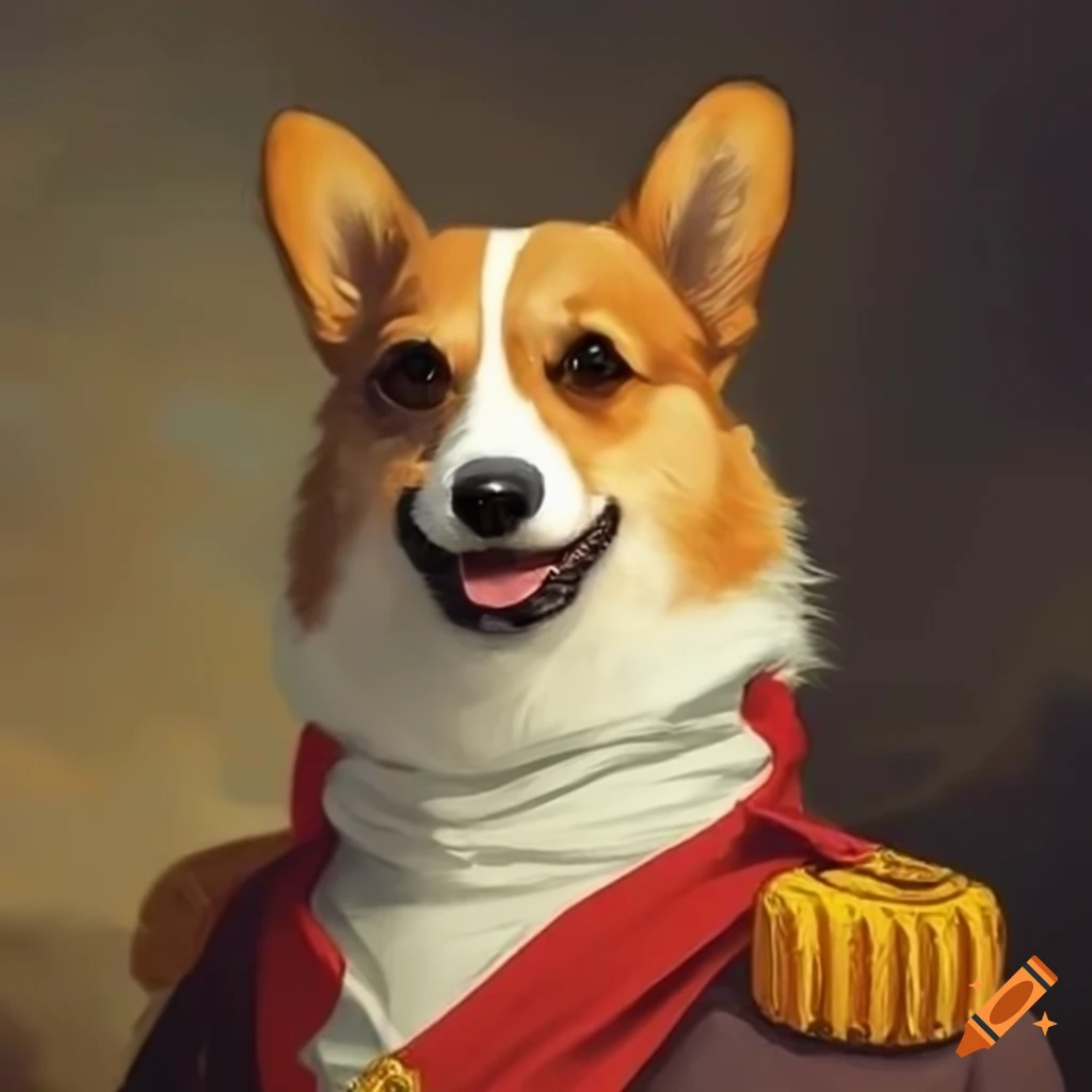 Corgi dressed as napoleon on Craiyon