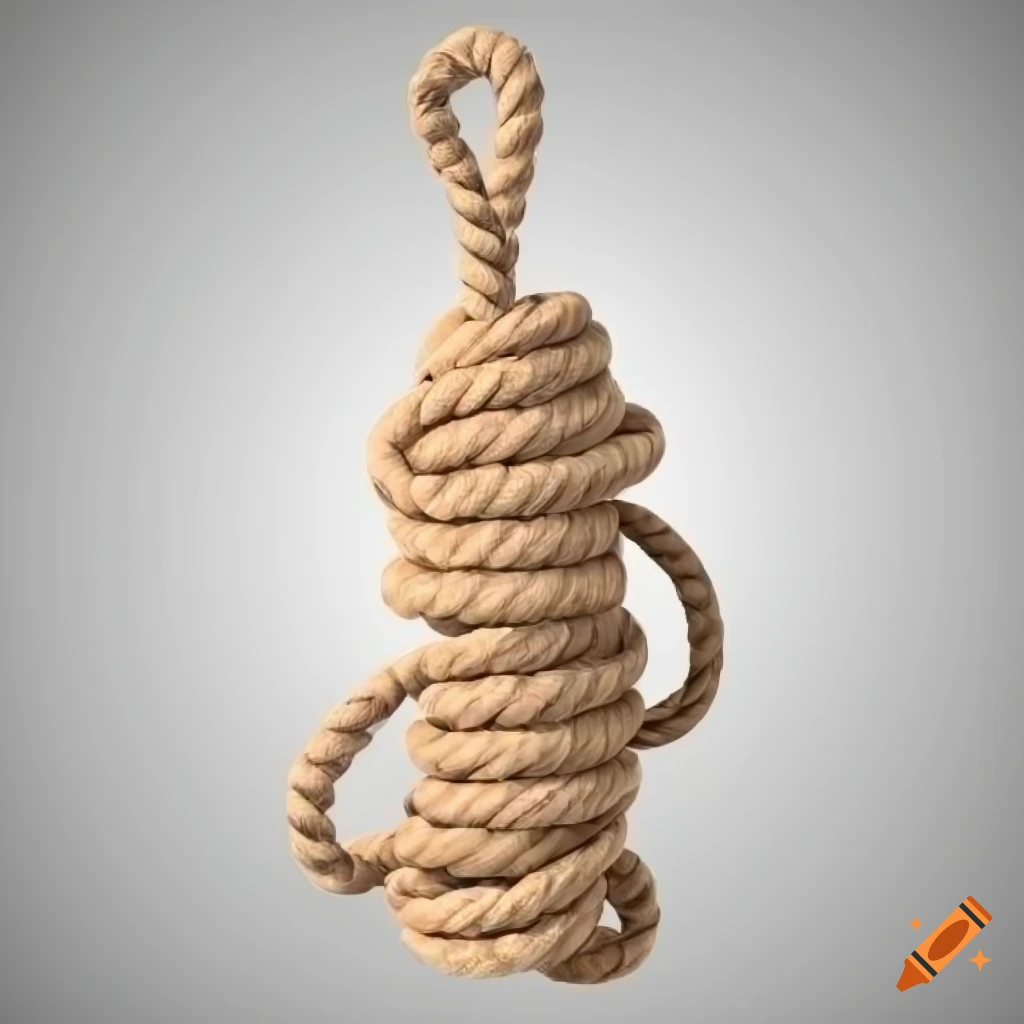 Cartoon illustration of a beige climbing rope