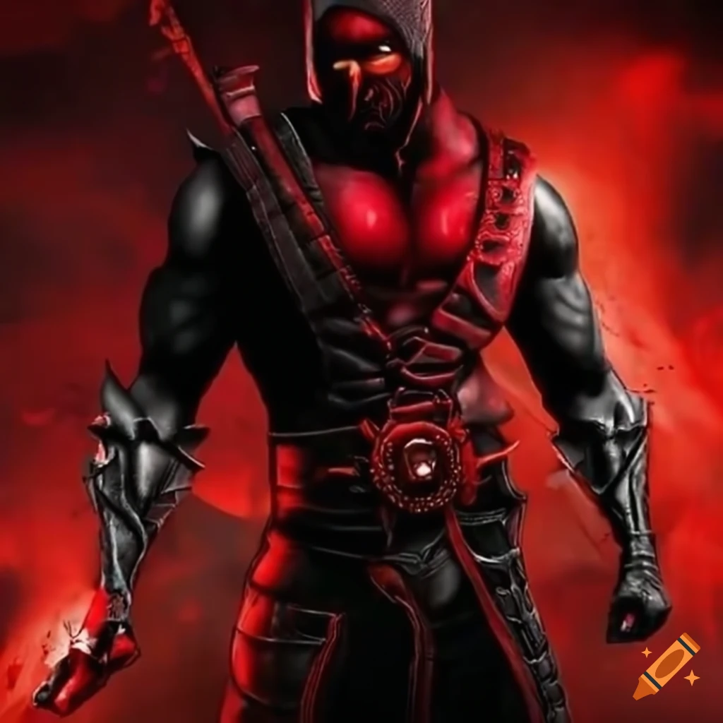 Red ninja from mortal kombat on Craiyon