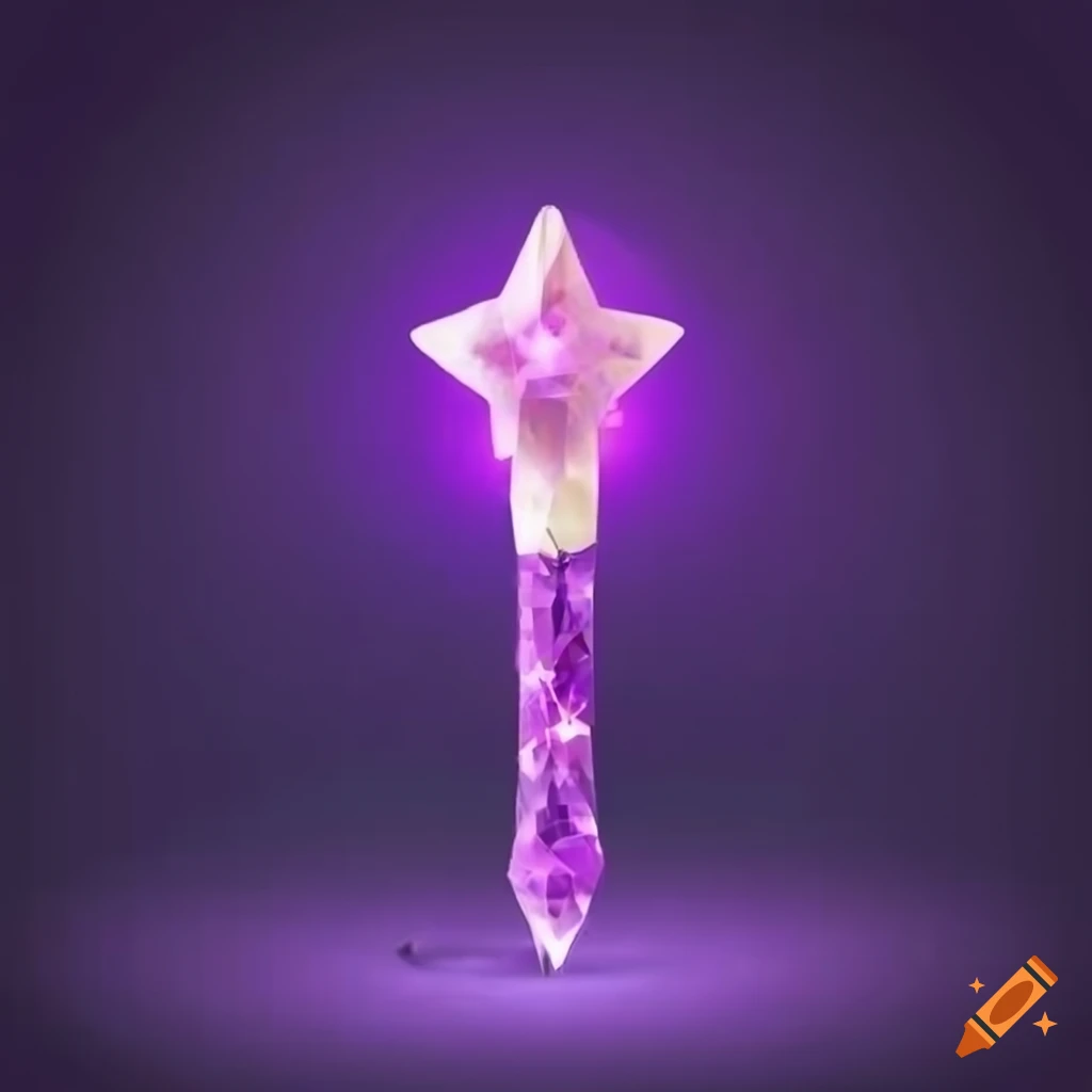 Purple Crystal Fairy Wand With Glowing Star On Craiyon