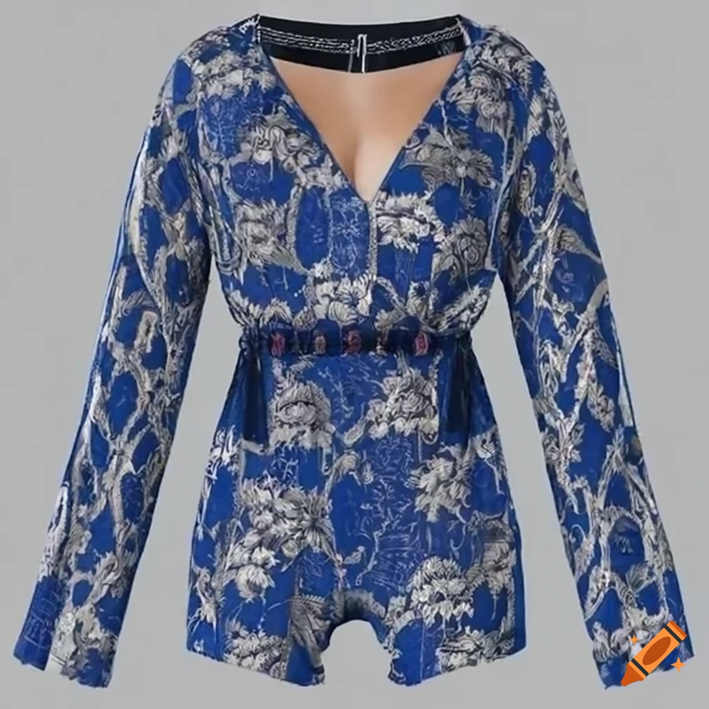 3d render of a fashionable mini playsuit with frosted berries print on ...