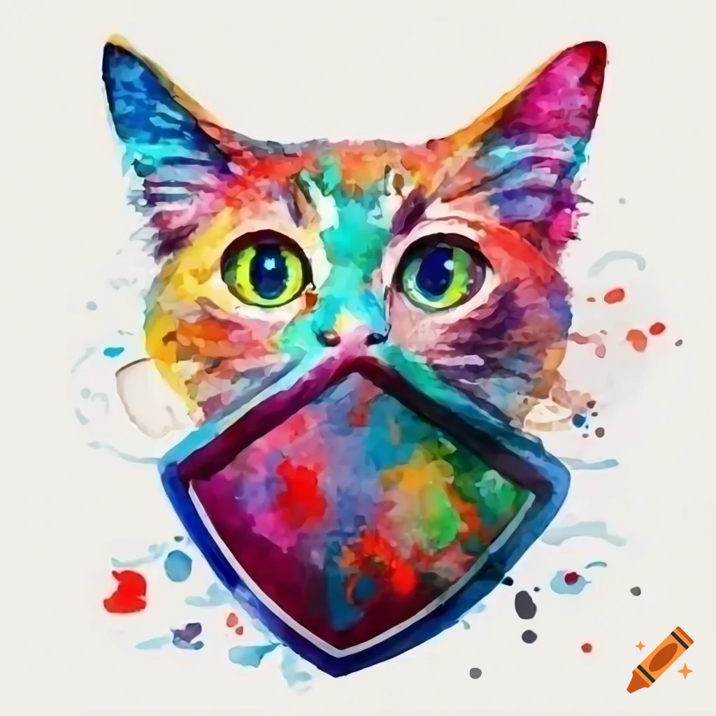 Charismatic cat wearing glasses in retro abstract ink art style on Craiyon