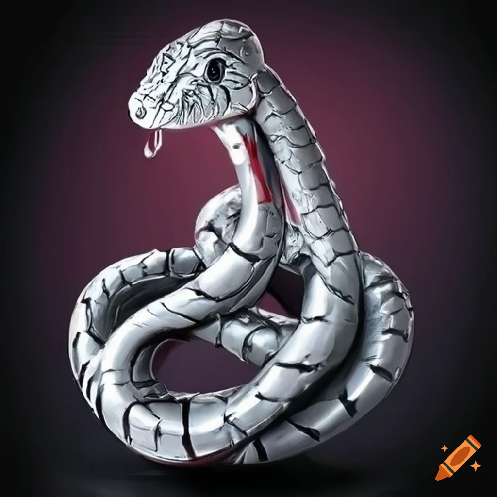 Anime artwork of a metallic snake with number 6 on Craiyon