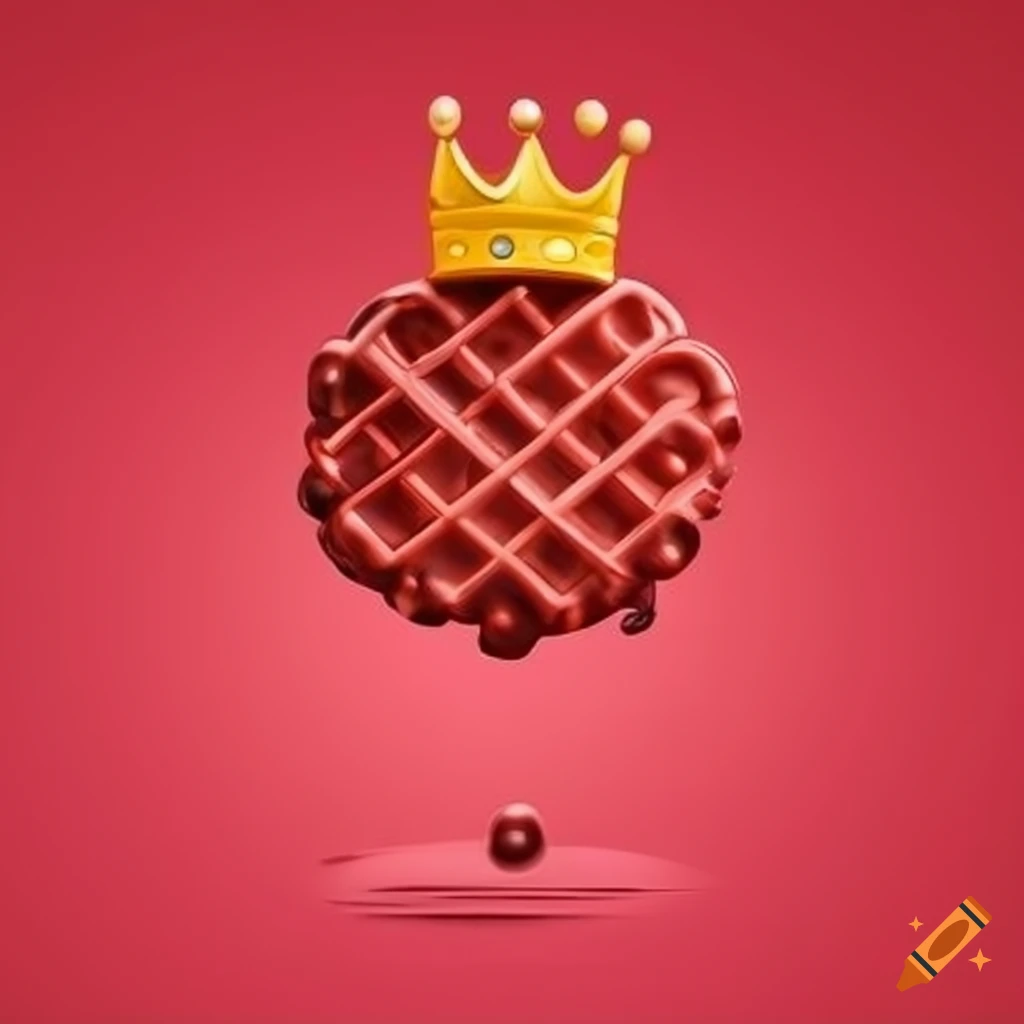 Minimalistic red waffle with crown logo on Craiyon
