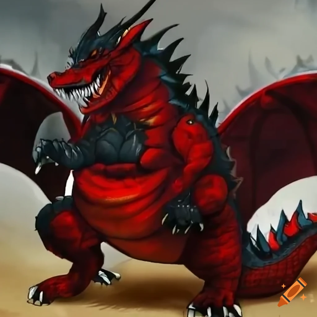 Illustration of a fat dragon on Craiyon