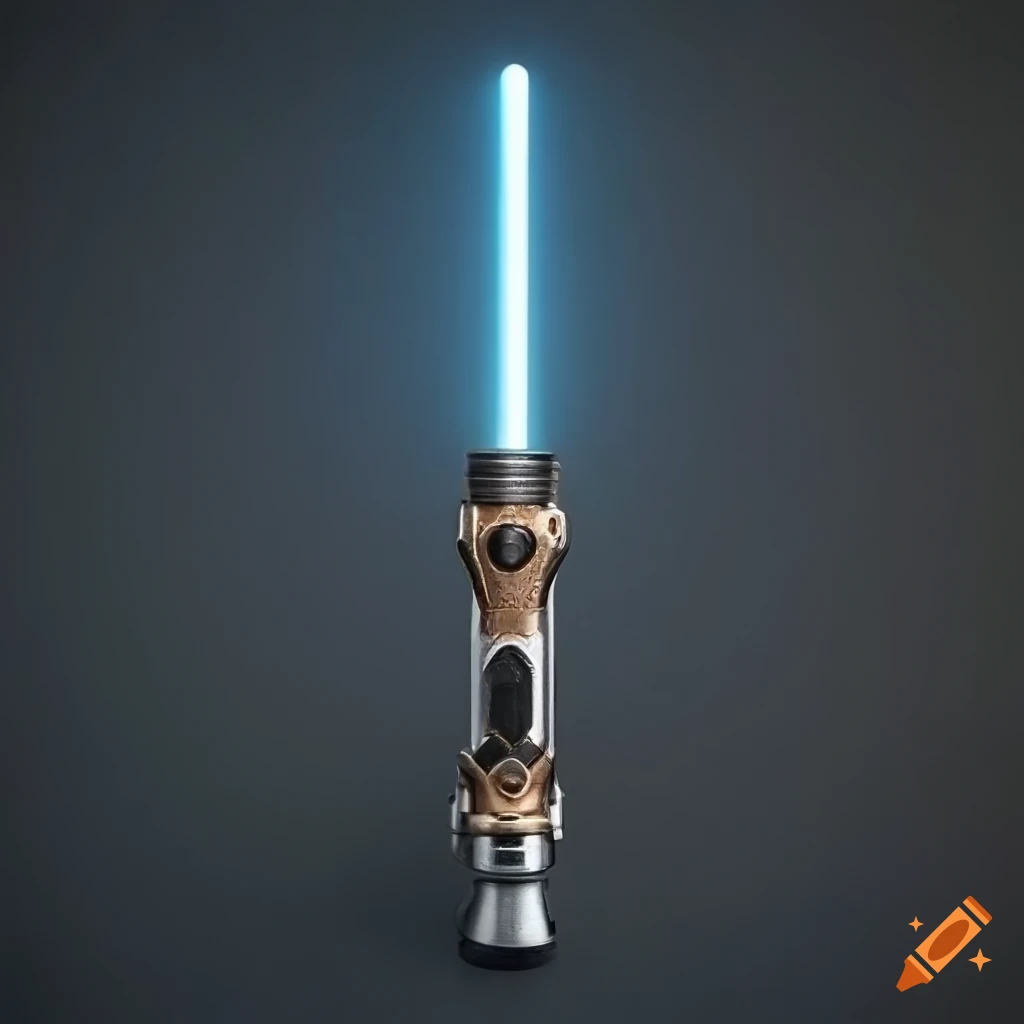 Detailed lightsaber hilt with bronze and golden accents on Craiyon