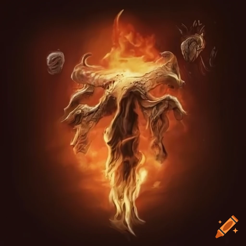 Hyperrealistic illustration of fear symbols on Craiyon