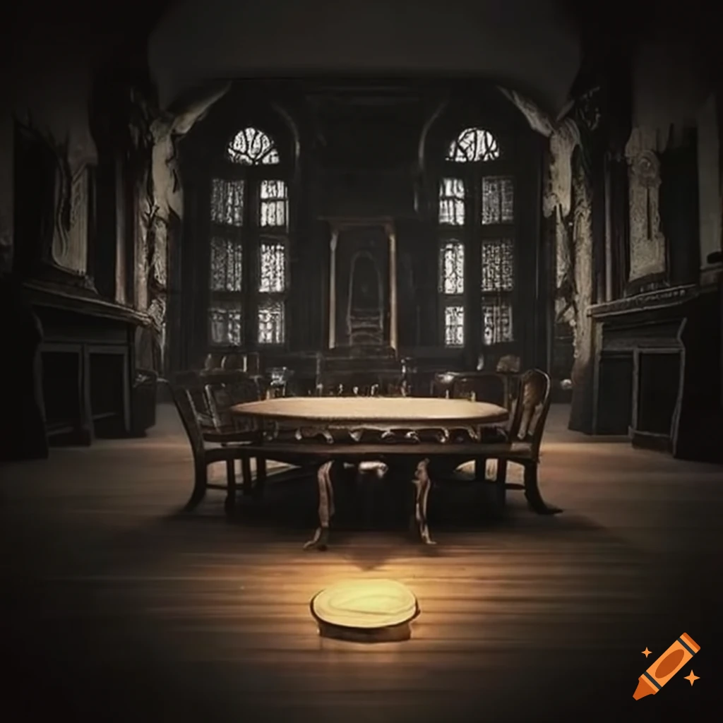 Moody and mischievous interior of a capitol building conference room on ...
