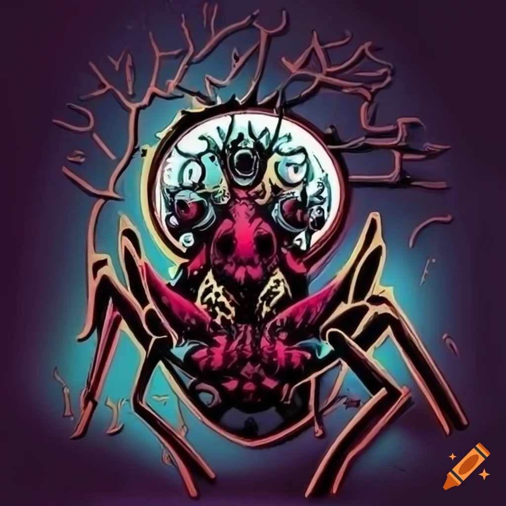 Psychedelic heavy metal ant logo on Craiyon