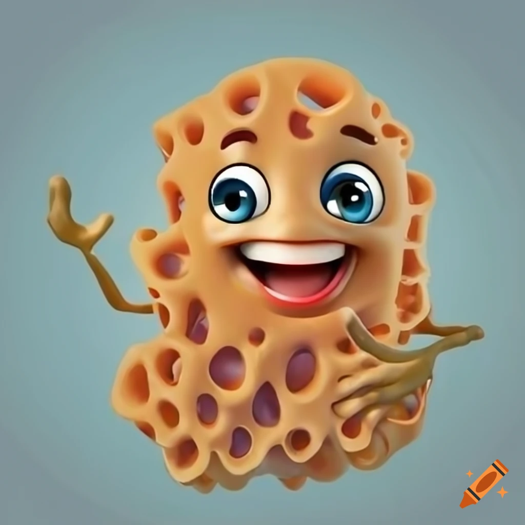 Cute cartoon sea sponge with a big smile
