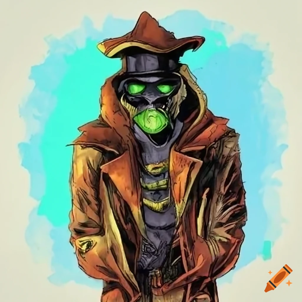 Drawing of scarecrow, batman villain on Craiyon