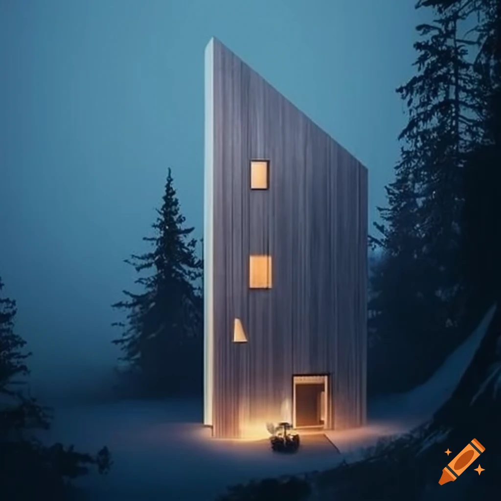 Sophisticated nordic tower cabin architecture on Craiyon