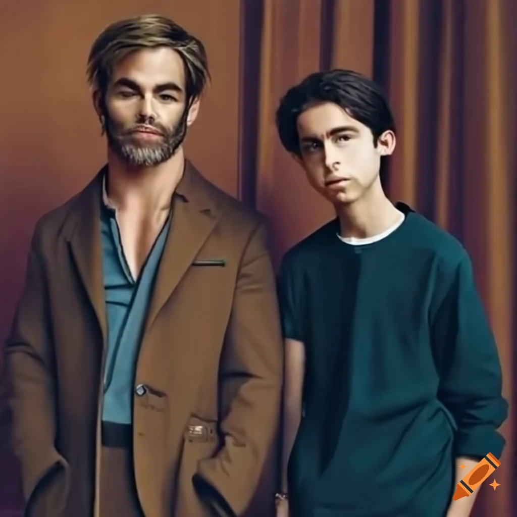 Portrait of chris pine and aidan gallagher