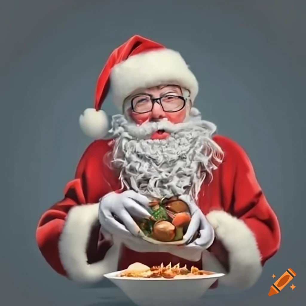 Santa claus enjoying a cookie on Craiyon