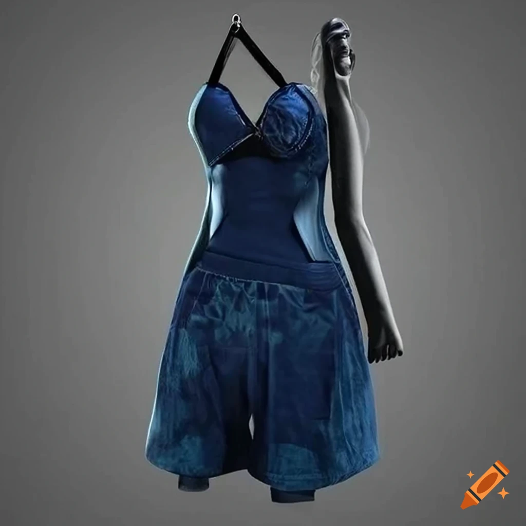 High-detail 3d rendering of a ghost-styled playsuit
